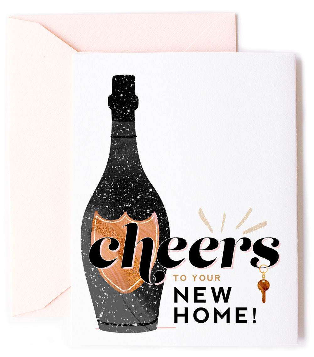 Cheers to Your New Home, Celebration Greeting Card – Kitty Meow Boutique